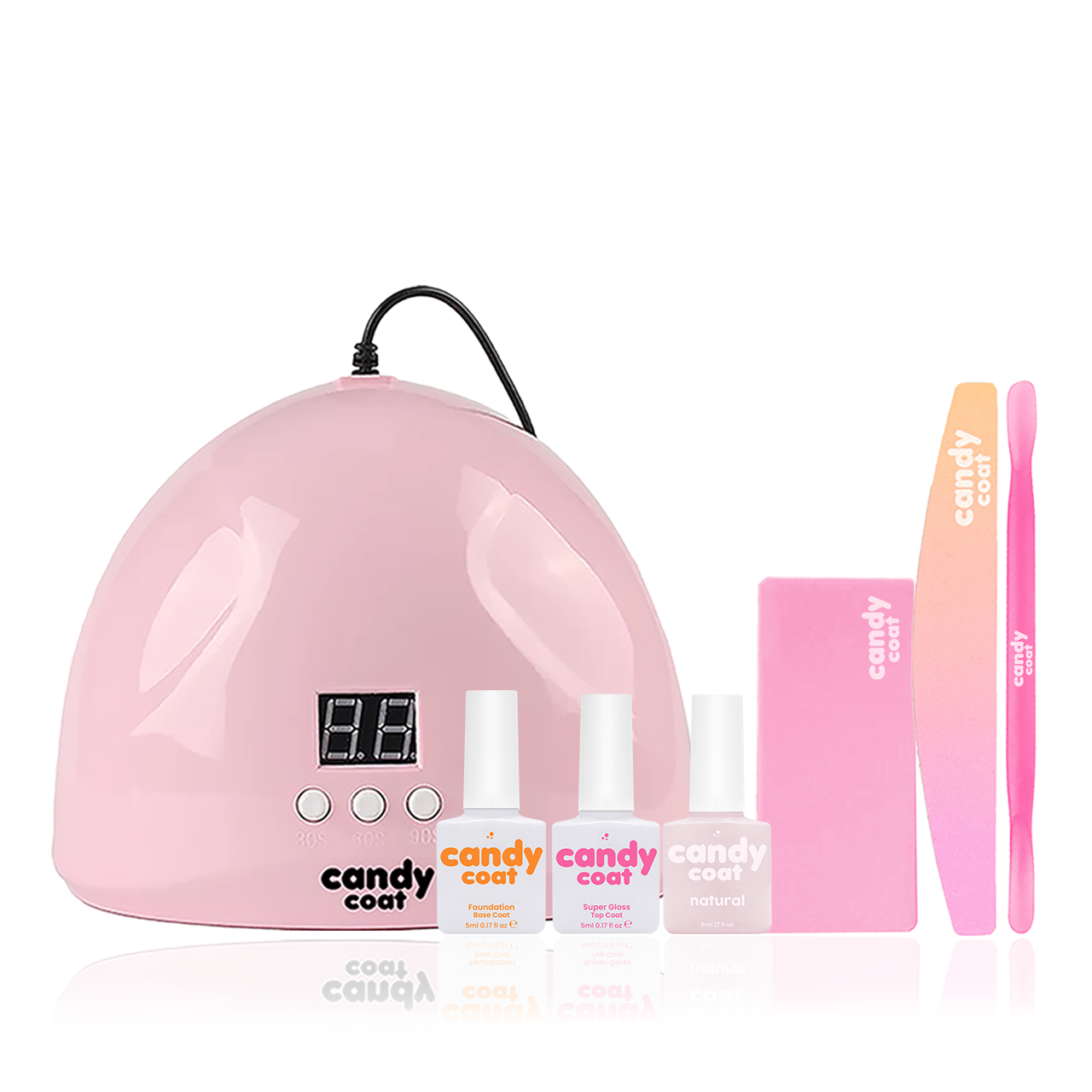 French Manicure Gel Polish Kit, Hema Free Gel Polish Kits – Candy Coat